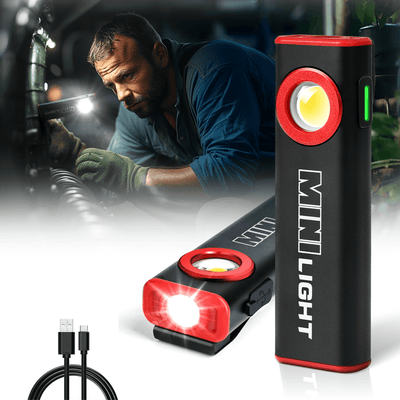 1600 Lumens Flat Flashlight Dual Light Source Magnetic Flashlight ...