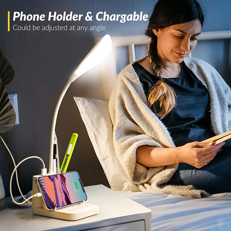 High Brightness LED 360° Flexible Gooseneck Rechargeable Desk Lamp ...