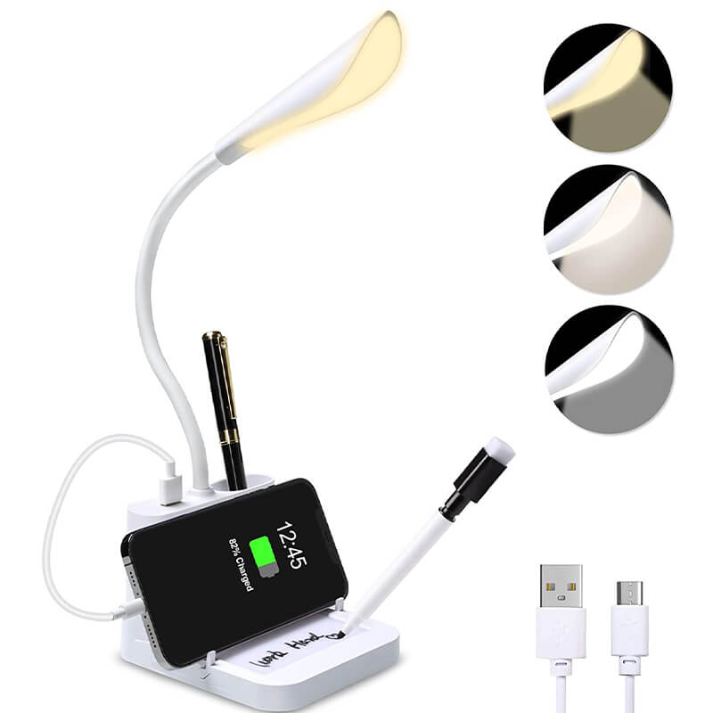 High Brightness LED 360° Flexible Gooseneck Rechargeable Desk Lamp ...